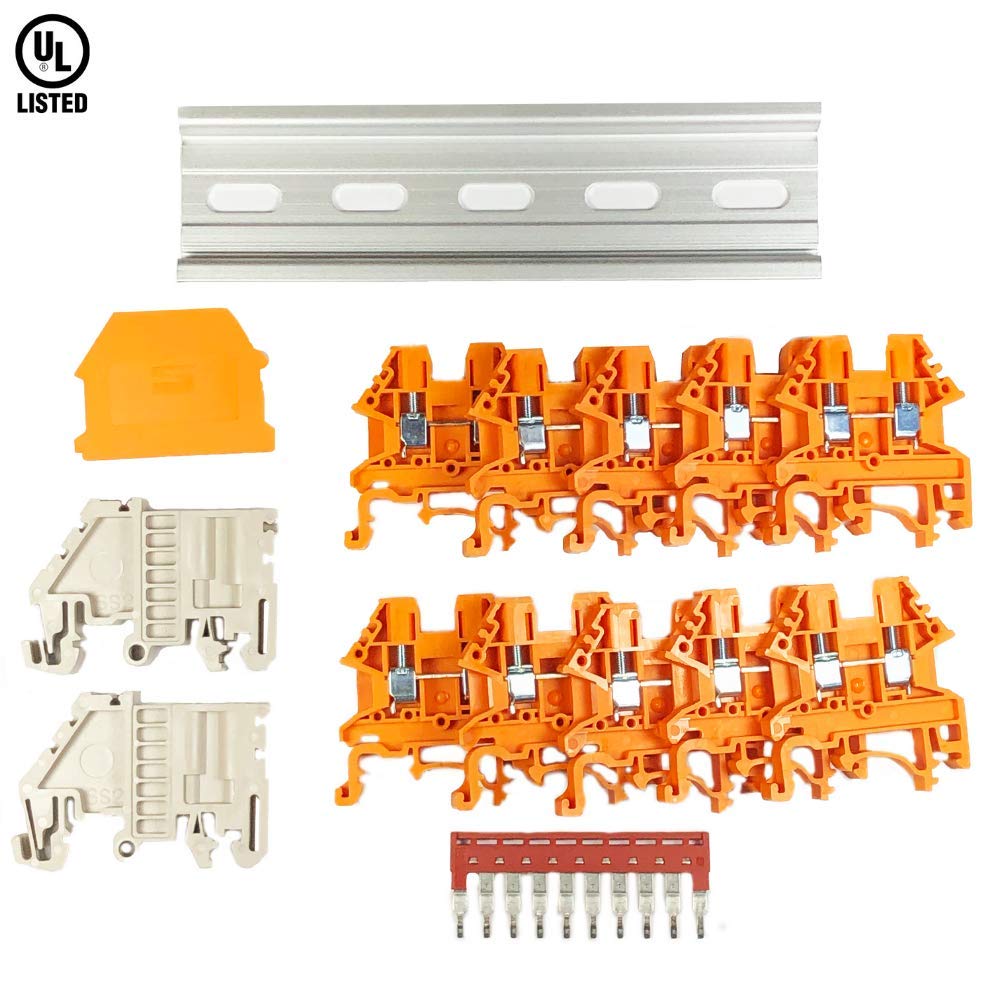 ICI Dinkle Power Distribution DK2.5N-OR 10 Gang Box Connector DIN Rail – Terminal Blocks