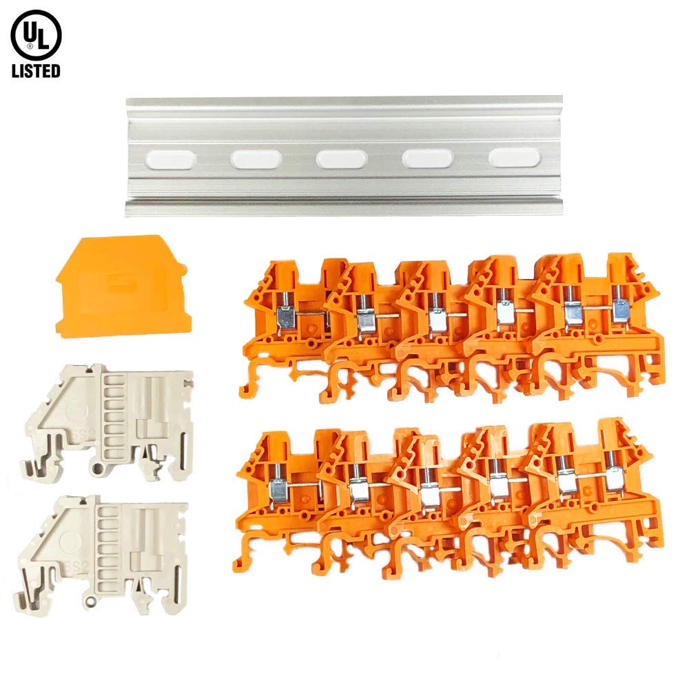ICI Dinkle Assembly DK2.5N-OR 10 Gang Box Connector DIN Rail Terminal – Terminal Blocks
