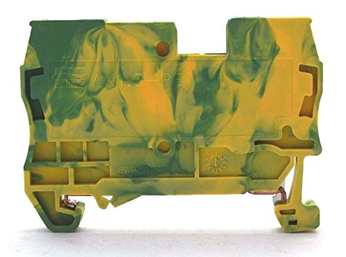 Dinkle AK1.5-PE DIN Rail Terminal Ground Block Spring Type UL 14-30AWG ...