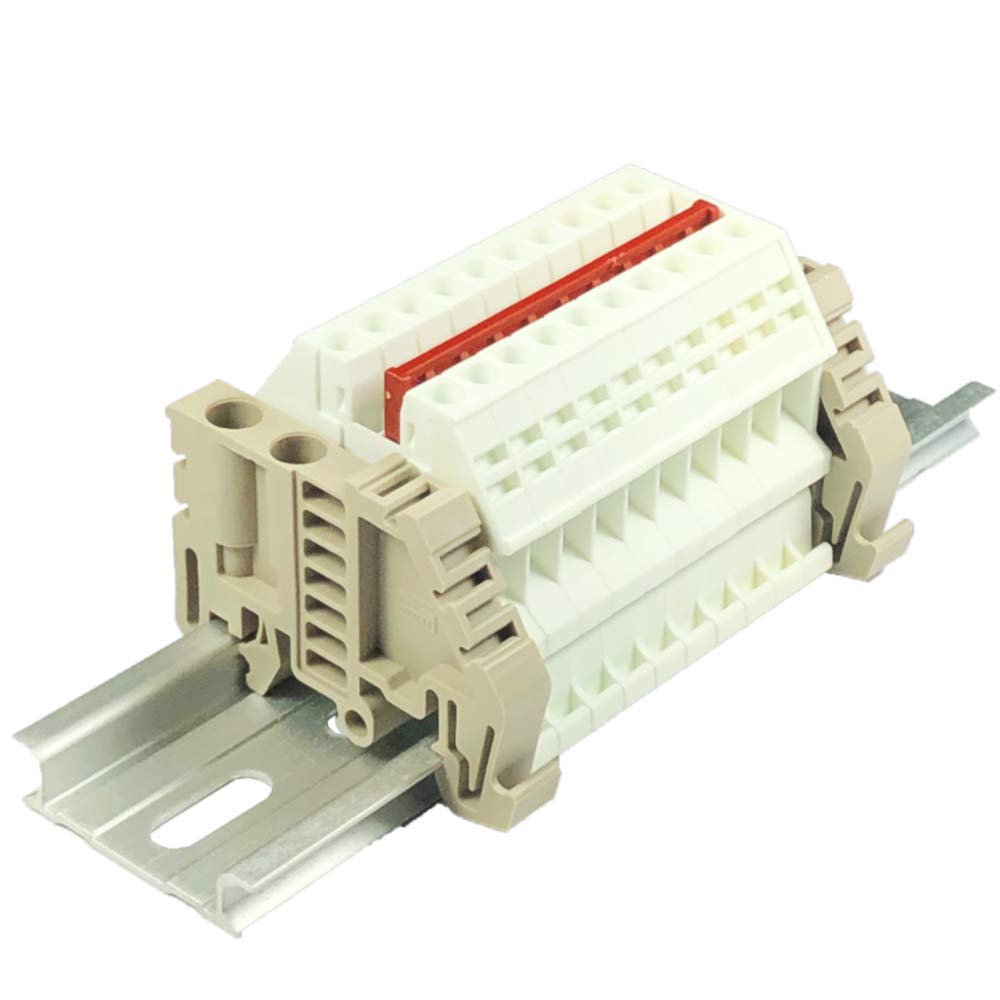 Dinkle Power Distribution DK2.5N-WE 10 Gang Box Connector DIN Rail Ter ...