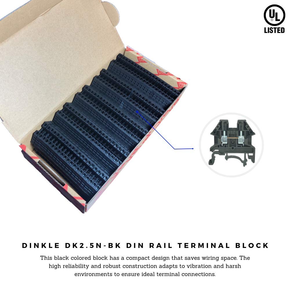 Dinkle DK2.5N-BK Terminal Block (Pack of 100) – Terminal Blocks