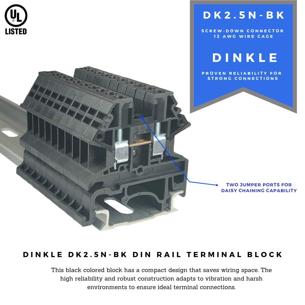 Dinkle DK2.5N-BK Terminal Block (Pack of 100) – Terminal Blocks
