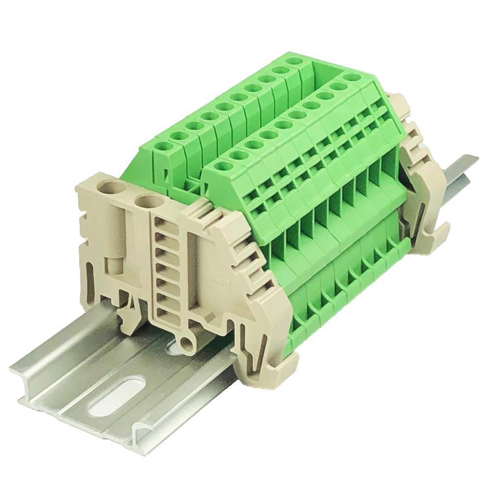 ICI Dinkle Assembly DK2.5N-GN 10 Gang Box Connector DIN Rail Terminal ...